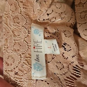 love, Fire | Dresses | Champagne Lace Cocktail Sundress Size L | Poshmark
